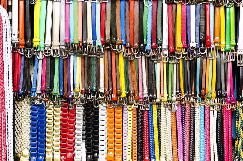 Belts Hanging On The Wall In The Store Stock Photo - Image of glamour ...
