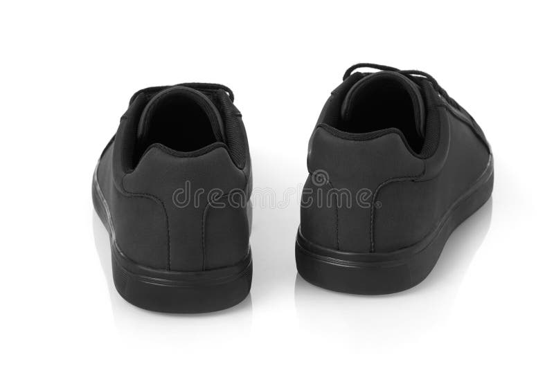 Leather Black Shoes Back View Stock Image - Image of accessory, modern ...