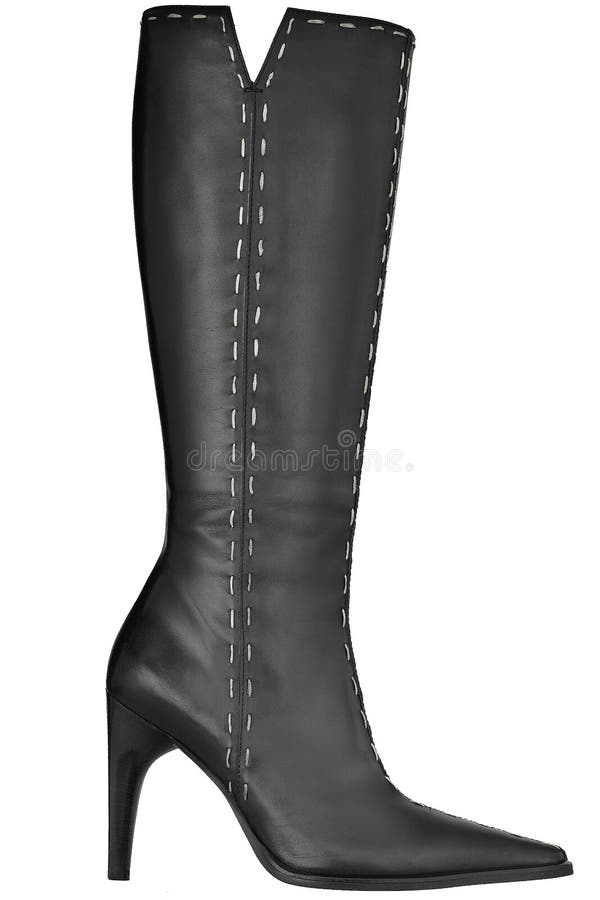 A very high leather boot. stock image. Image of high - 141373215