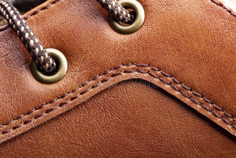 Leather Boots Stitched Thread Stock Image - Image of abstract, retro ...