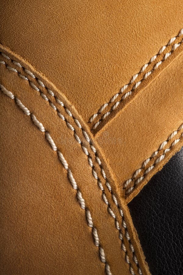 Leather Boots Stitched with Thread Stock Photo - Image of textile ...