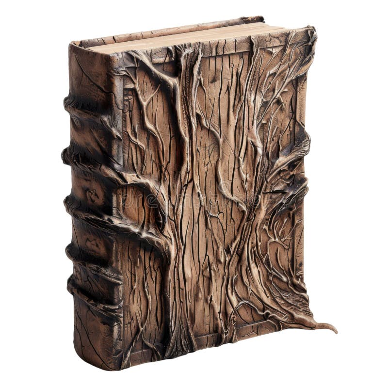 Leather-Bound Book with Tree Bark Design Stock Photo - Illustration of ...