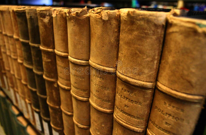Old Leather Bound Book Spines Stock Image - Image of antique, hardback ...