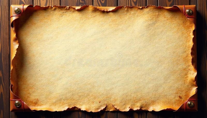 Leather Bound Frame, Book Style Design on Antique Parchment , Scroll ...