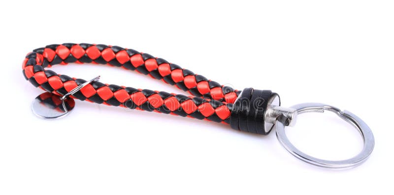 Leather Braided Rope Key Chain Stock Photo - Image of black, feather ...