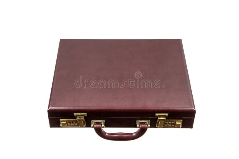 Leather Briefcase with Gold Locks Stock Illustration - Illustration of ...