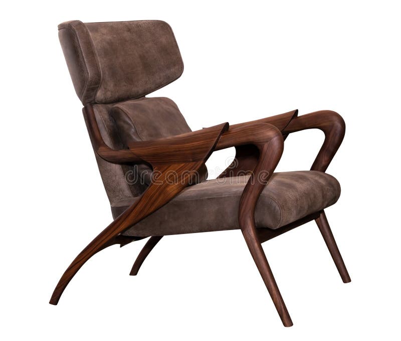 Brown Chair on Wood Tile Floor Stock Image - Image of portrait, tile ...