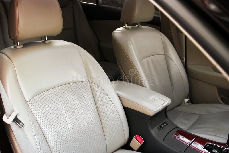 Leather Car Seat. Car Interior Details Stock Image - Image of ...