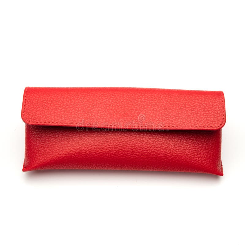 Leather Case for Glasses. Closed Red Case or Box Front View for ...