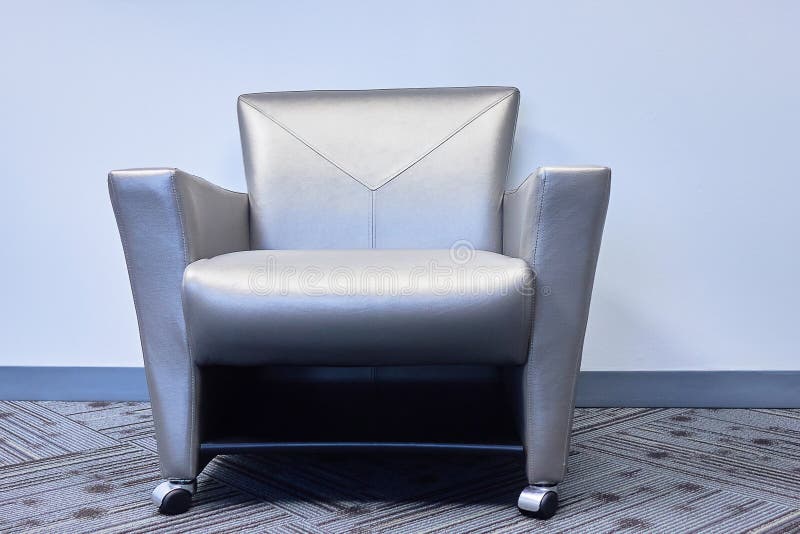 Leather Chair Grey Office Chair Carpet Grey Wall Leather Chair Stock ...