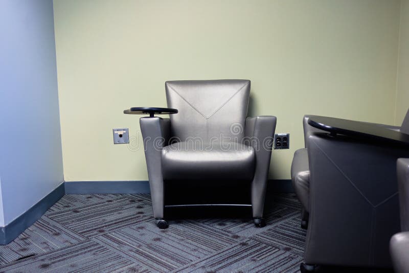 Leather Chair Grey Office Chair Carpet Grey Wall Leather Chair Stock ...