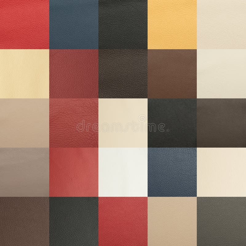 Leather Chart with Many Color Samples Stock Image - Image of decorate ...