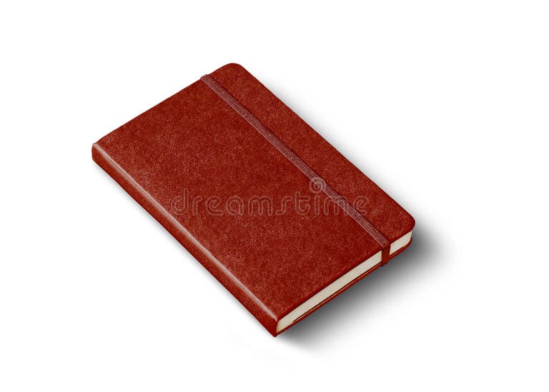 Leather Closed Notebook Isolated on White Stock Photo - Image of closed ...