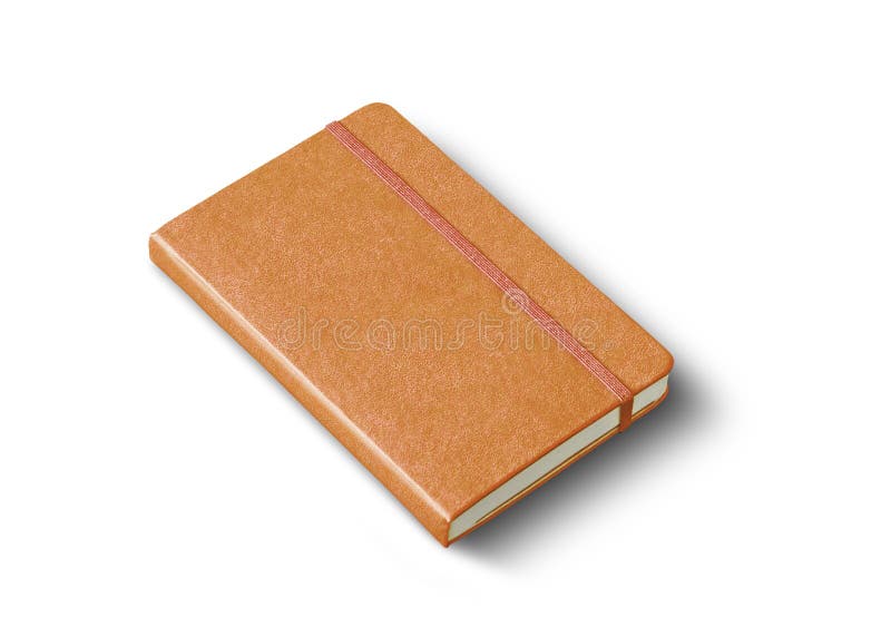 Leather Closed Notebook Isolated on White Stock Photo - Image of ...