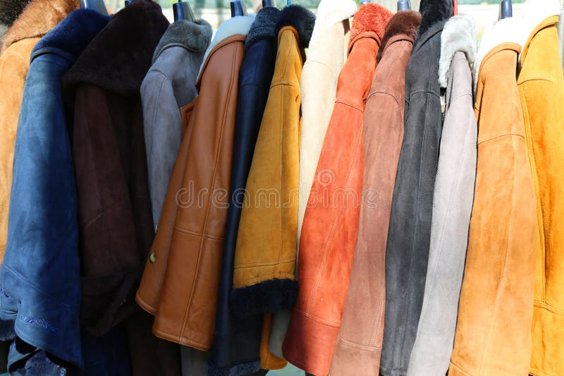 Colored Jackets for Men Hanging Stock Image - Image of choice, apparel ...