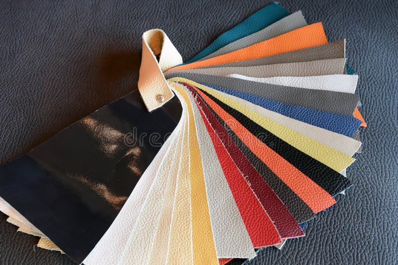 Leather Color Chart Showing Samples for Interior Design Stock Photo ...