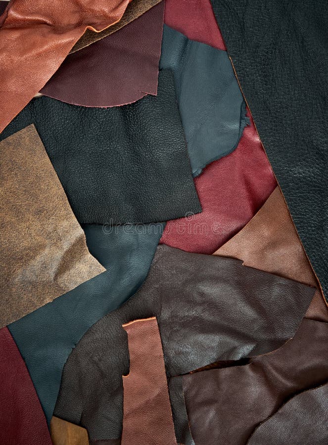 Leather color samples. stock image. Image of bright - 180377525