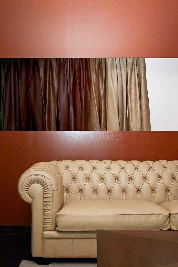 Leather couch stock photo. Image of empty, residential - 3664892