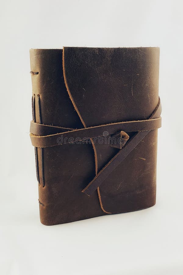 Leather Covered Old Fashioned Journal Writing Book-diary Stock Image ...