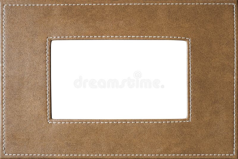 Leather Covered Picture Frame Stitched on Side Texture. Stock Photo ...