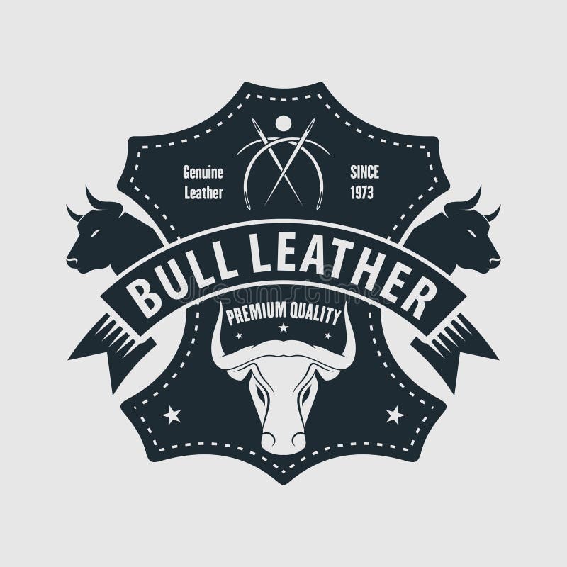 Leather Craft, Bull Leather Logo Design Stock Vector - Illustration of ...