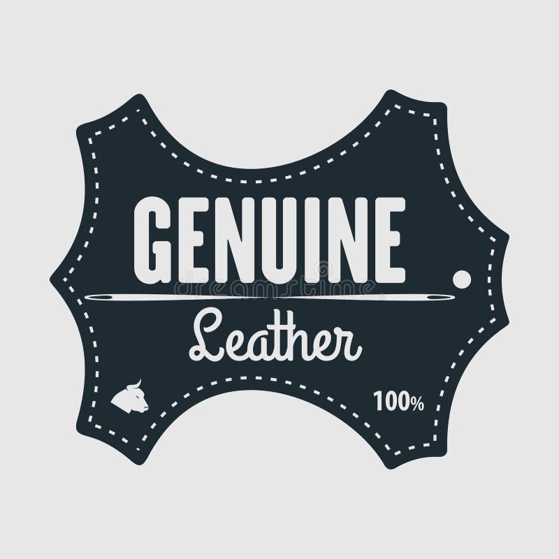 Leather Craft, Genuine Leather Sign Design Stock Vector - Illustration ...