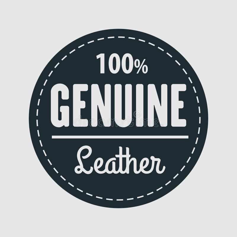 Leather Craft, Genuine Leather Sign Design Stock Vector - Illustration ...