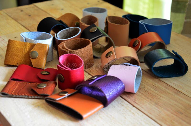 Leather Craft for Handmade Key Ring Stock Image - Image of modern ...