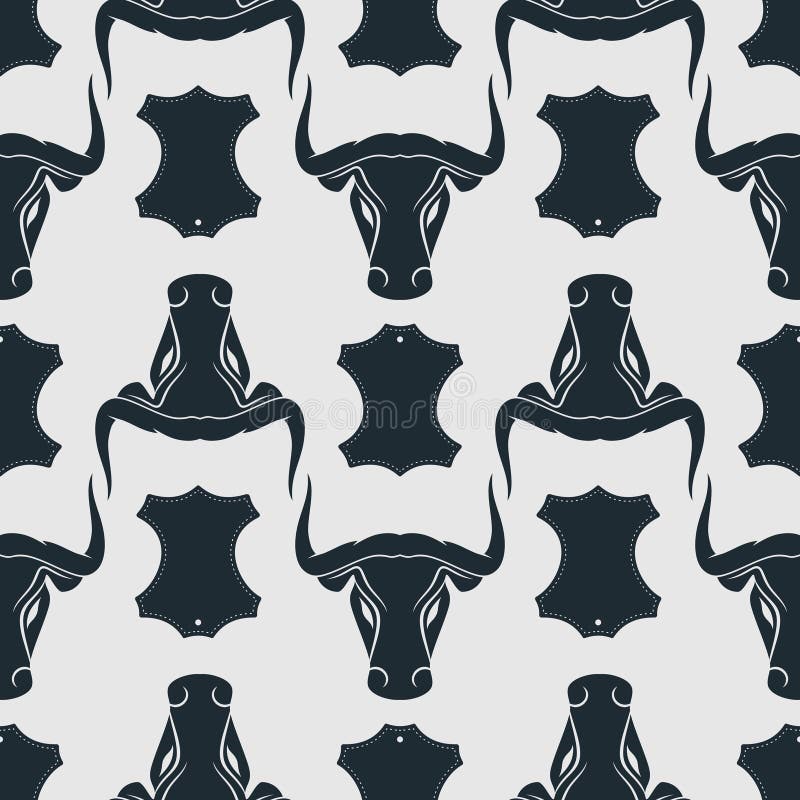 Leather Craft Seamless Pattern. Vector Stock Vector - Illustration of ...