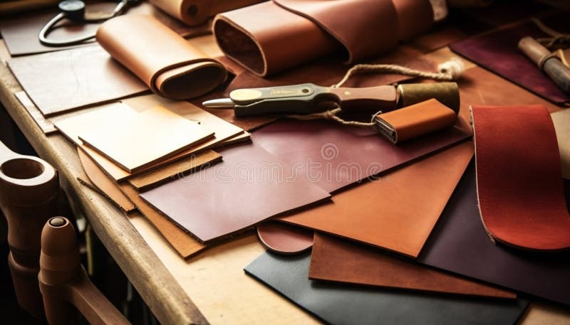 Leather Craft or Leather stock illustration. Illustration of ...