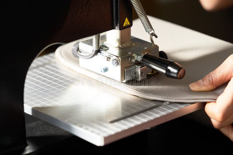 Leather Crafting Concept with Leather Engraving Machine, Close-up Stock ...