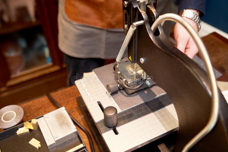 Working Process of Making Leather Wallet in the Leather Workshop, Close ...