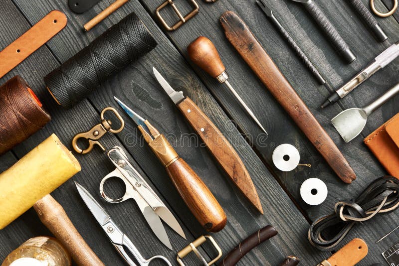 Leather crafting tools stock photo. Image of shoemaker - 68755578