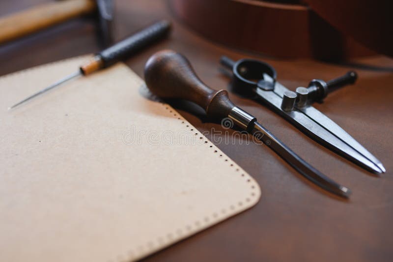 Old Leather Crafting Tool - Round Wooden Multi-Size Edge Slicker and ...