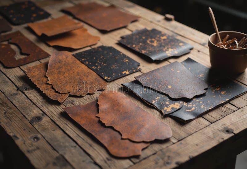 Leather Cutting Table with Various Pattern Templates and Tools for ...