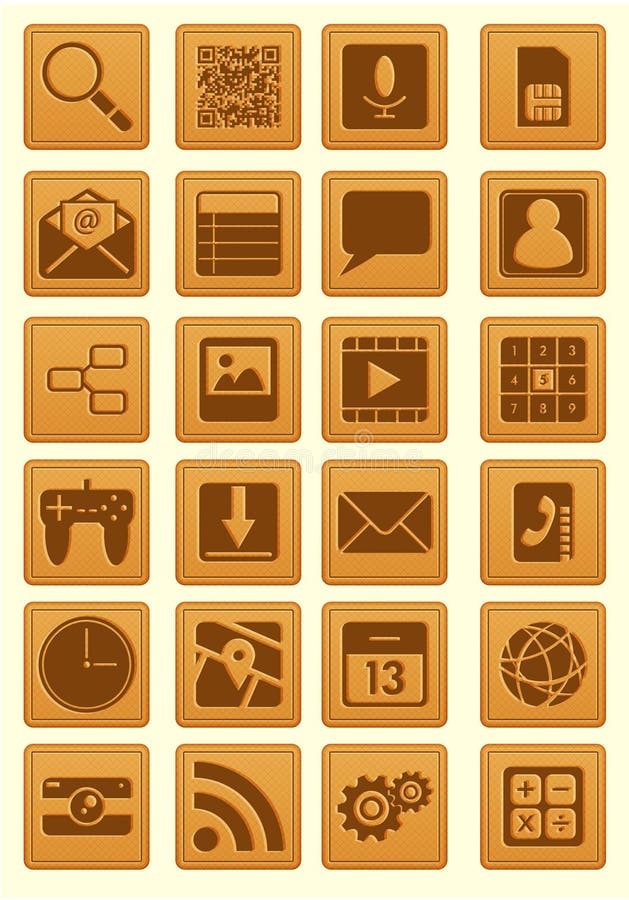 Leather Emboss Smartphone Icon Stock Vector - Illustration of ...