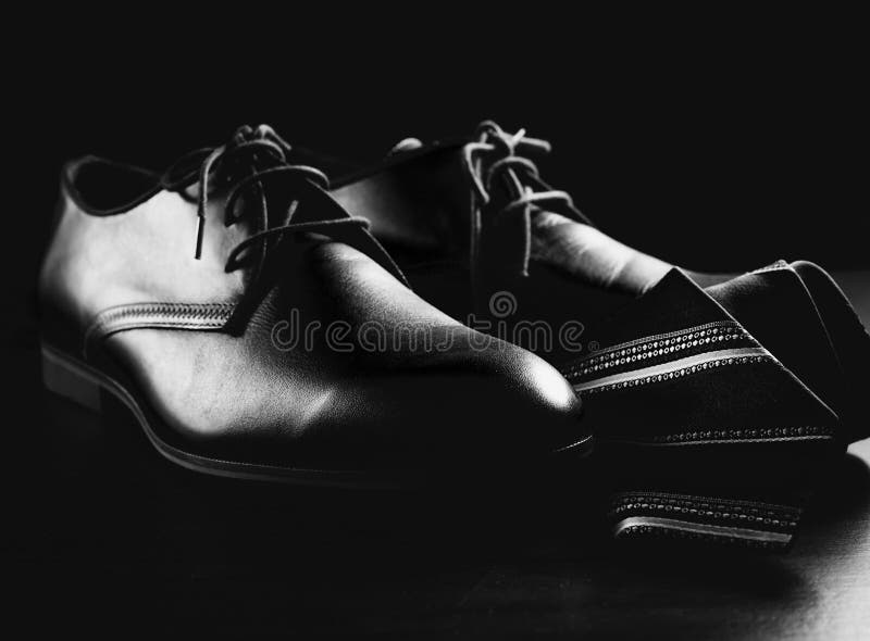 Executive shoes with tie stock image. Image of accessory - 101580559