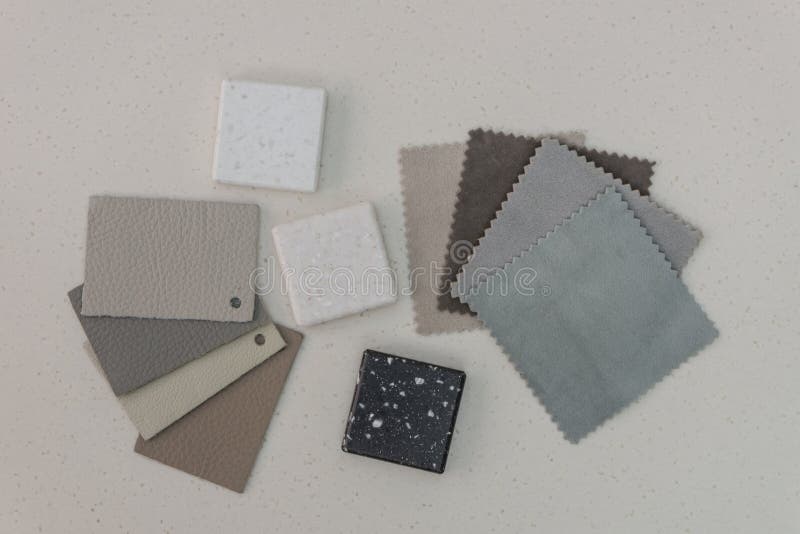 Leather, Fabric and Solid Surface Samples. Stock Photo - Image of ...