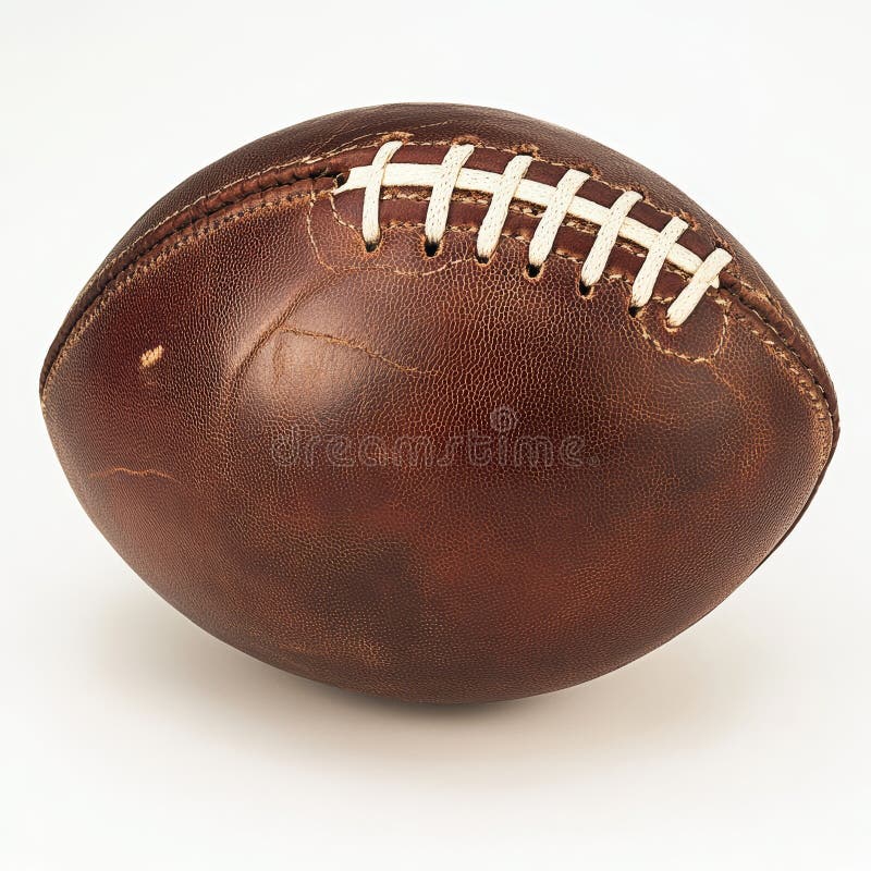 A Leather Football with White Stitches on it Stock Illustration ...