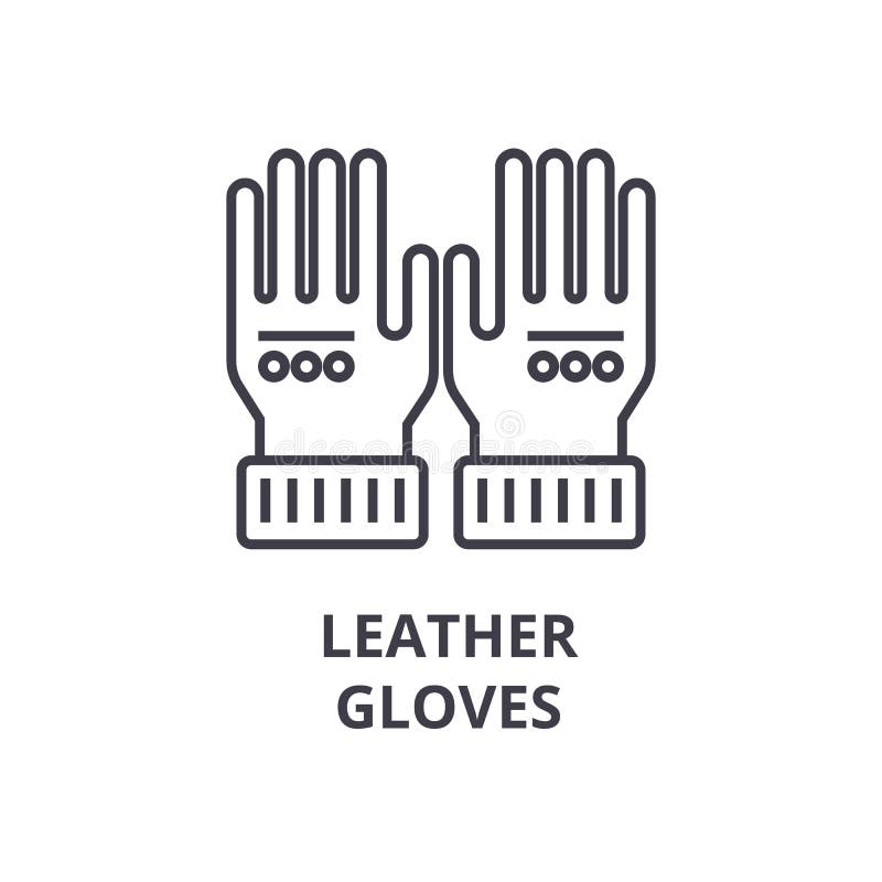 Leather Gloves Line Icon, Outline Sign, Linear Symbol, Vector, Flat ...