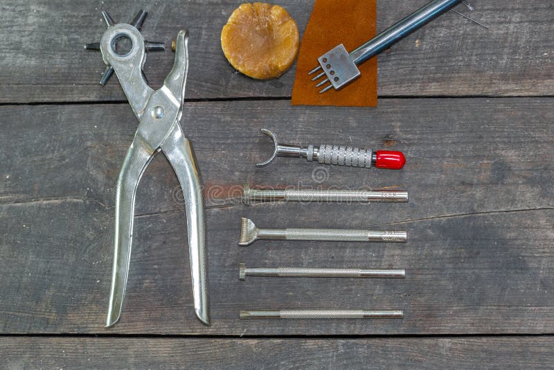 Leather Instruments Kit. Flat Set. Old Leather Tooling Stamps for ...