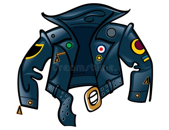 Black Leather Motorcycle Jacket Stock Illustrations – 1,308 Black ...