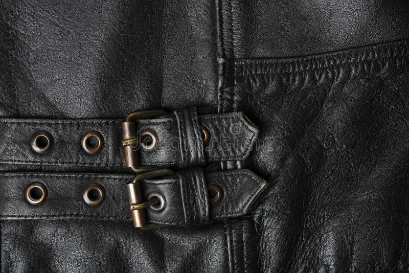 Leather jacket buckles stock photo. Image of texture - 44474056