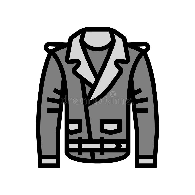 Leather Jacket Clothes Color Icon Vector Illustration Stock Vector ...