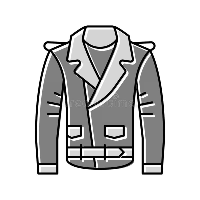 Leather Jacket Clothes Color Icon Vector Illustration Stock Vector ...