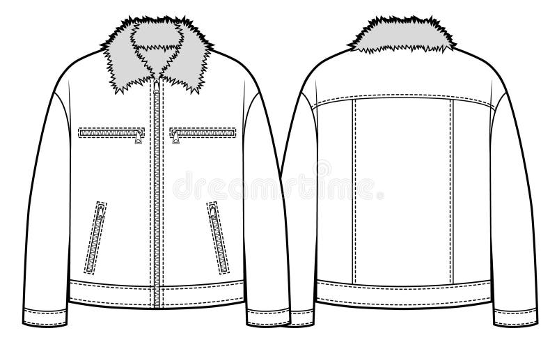 Leather Jacket with Fur Coat. Men S Clothing. Stock Vector ...