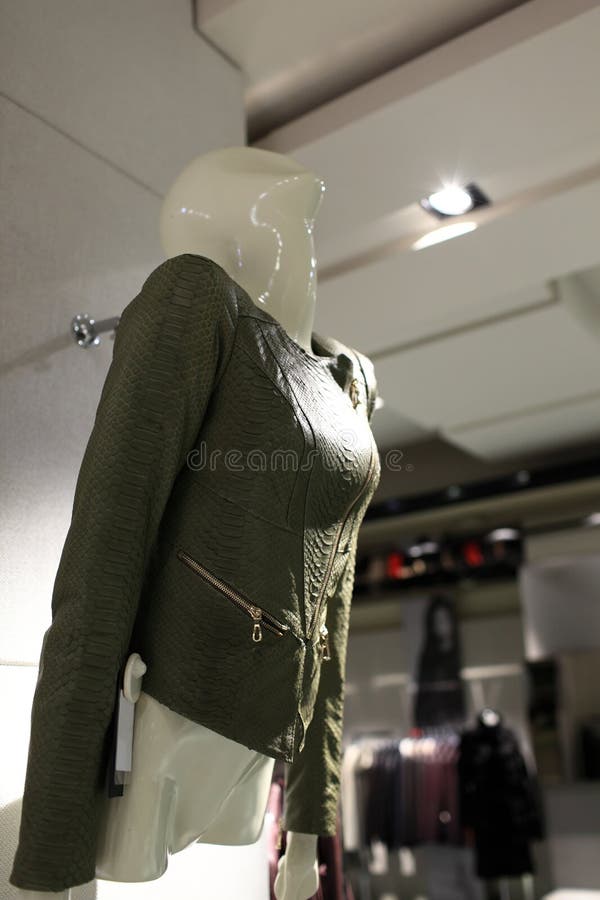 Leather Jacket on a Mannequin Stock Photo - Image of fashion, classic ...