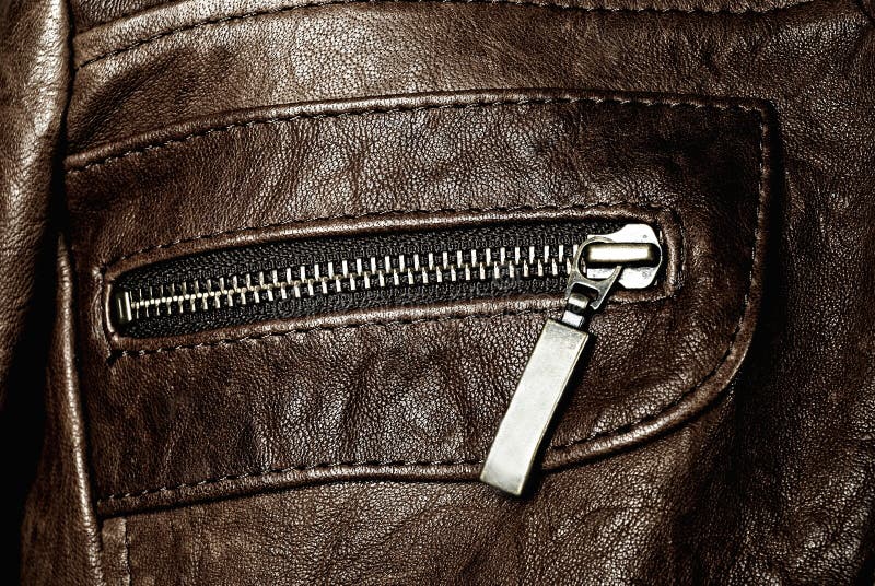 Leather jacket pocket stock photo. Image of detail, retro - 13501458