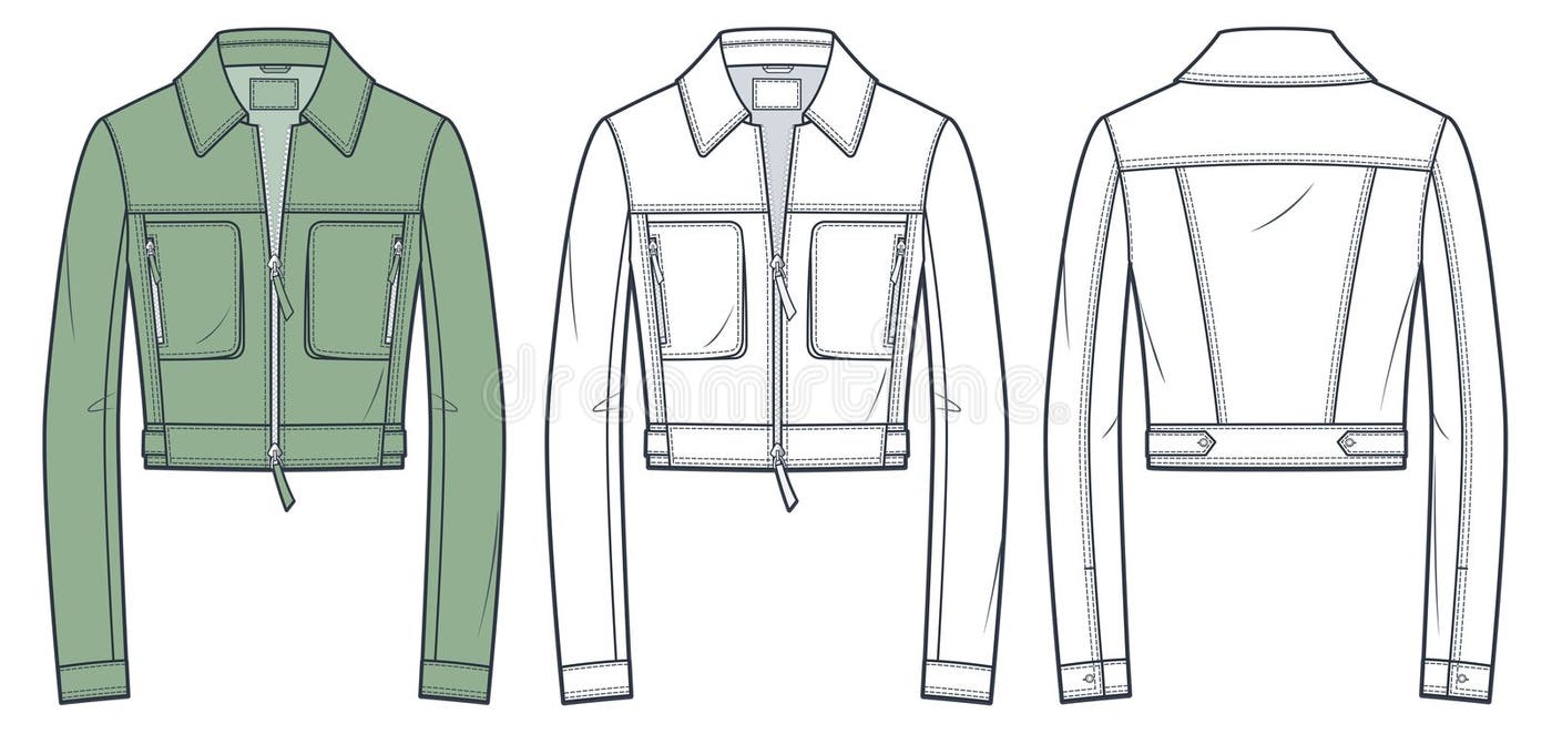 Leather Jacket Template Stock Illustrations 1 347 Leather Jacket