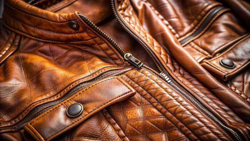 Leather Jacket Textures a Symphony of Surfaces AI Generated Stock ...